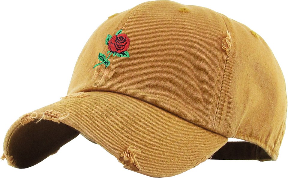 Rose Embroidery Dad Hat Baseball Cap Unconstructed Cotton | eBay