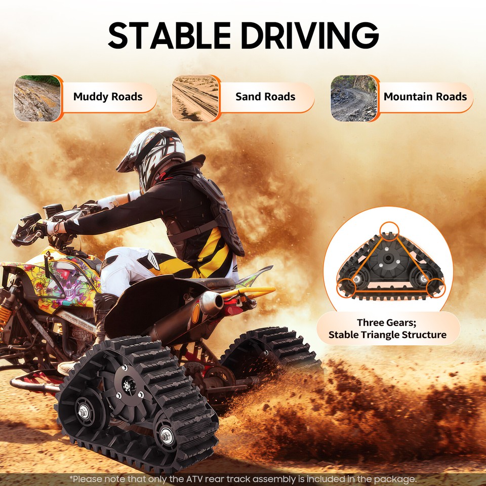 1 Pair Go Kart ATV UTV Buggy Quad Rear Wheel Snow Rubber Sand Tracks ...