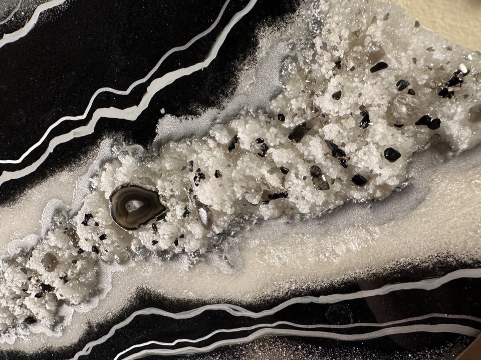 Original Art Geode Agate Resin Art (2) 12x12 Smokey Quartz Crystals ...