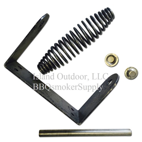BBQ Smoker Stainless Spring Handle Assembly 1/2" Rod Bracket Caps UDS ...