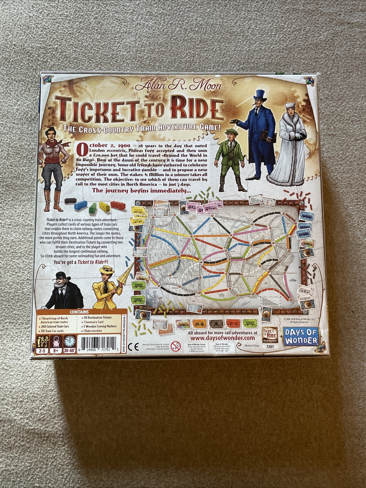 Days of Wonder Ticket To Ride by Alan R. Moon Train Adventure Board ...