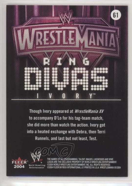 2004 Fleer WWE Wrestlemania XX Ring Divas Ivory #61 | eBay
