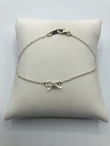 Beautiful Dainty Bow Symbol Sterling Silver 925 Brace… - Gem