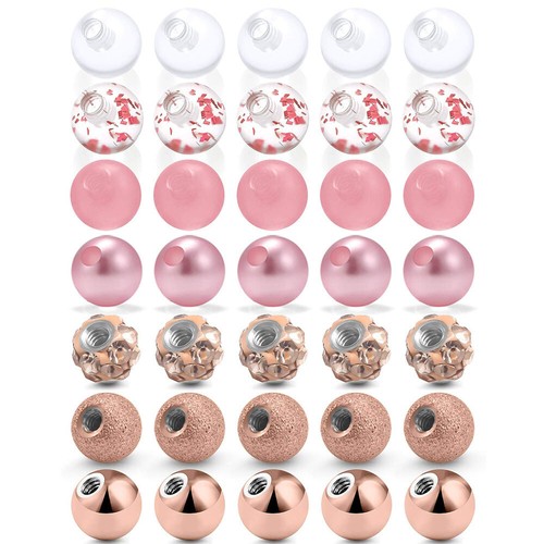 35PCS Piercing Replacement Part Balls Tragus Tongue Lip Eyebrow Belly ...