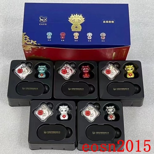 5pcs set 2024 Good Fortune-Fu coin, 3Yuan 8g Silver Coin-Complete set ...