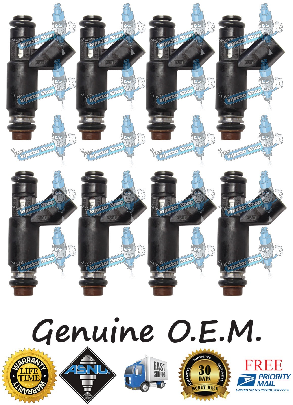 84LB Decapped Chevy GMC Truck Van Flex 5.3L V8 Fuel Injectors Denso ...