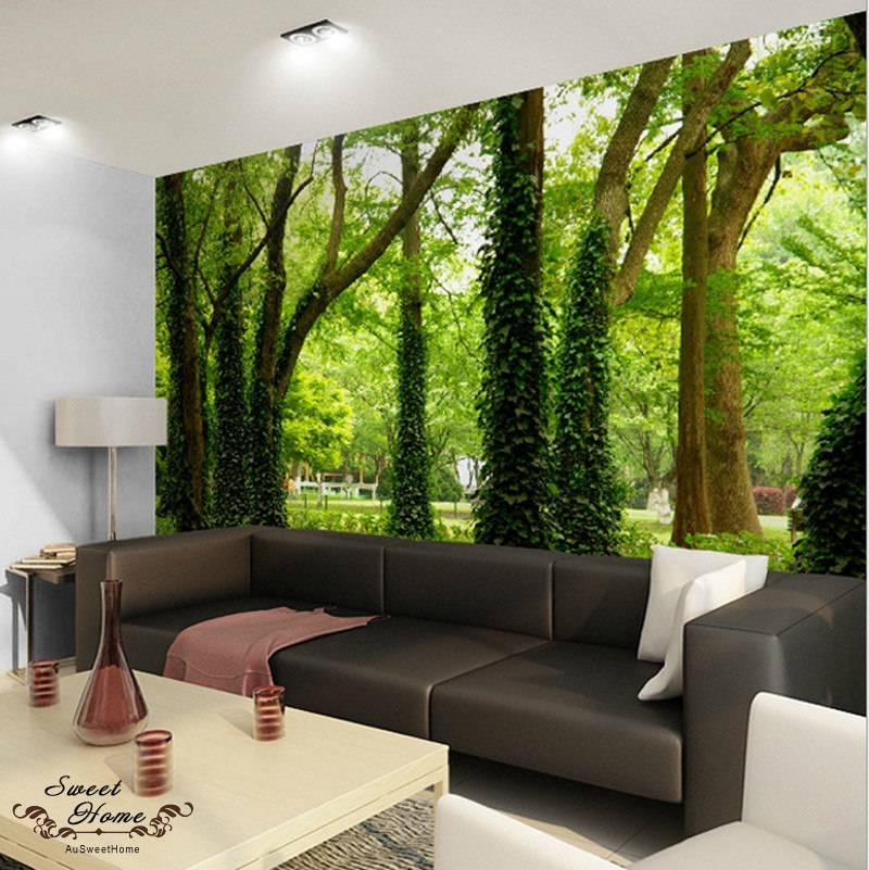Green Forest Nature Landscape Wall Paper Wall Print Decal Home Decor ...
