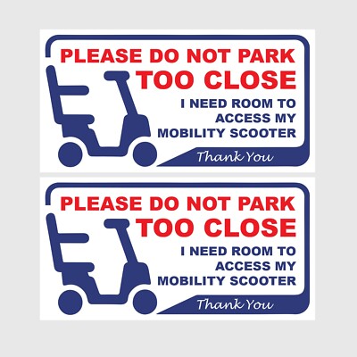 Disabled Parking Access Mobility Scooter Car Window Sticker Notice ...