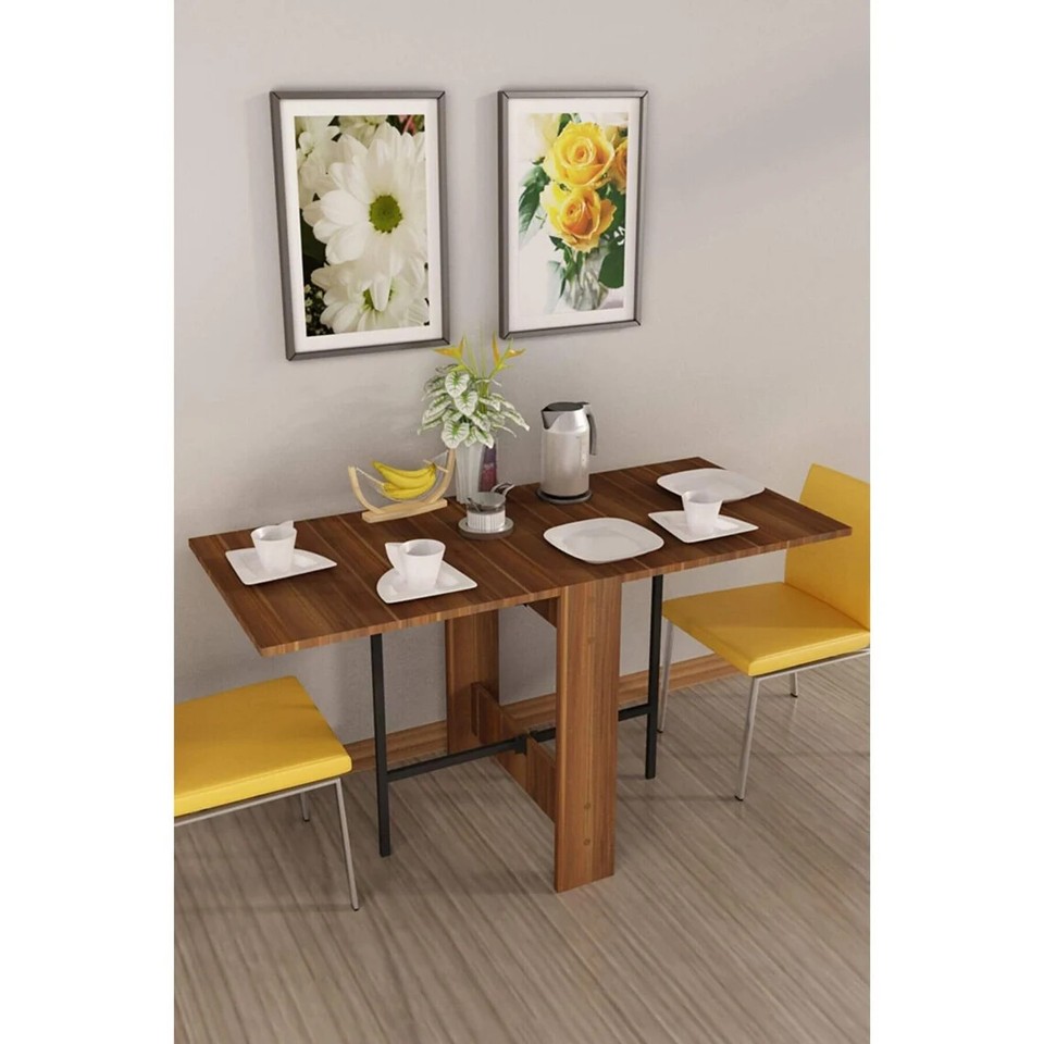 Folding Dining Table Practical Space Saving Portable Foldable Kitchen ...