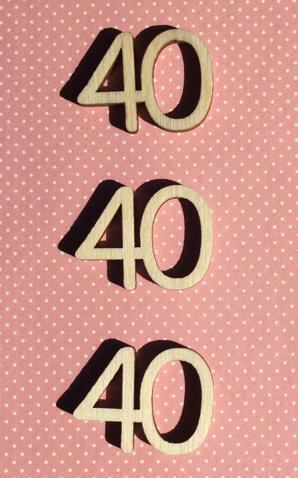 3x Zahl 40 Holzzahlen Ziffer Kartengestaltung Basteln Scrapbooking ...