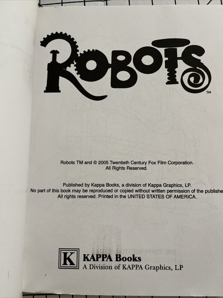 2005 Robots The Movie Coloring & Activity Book By Kappa H-8 | eBay