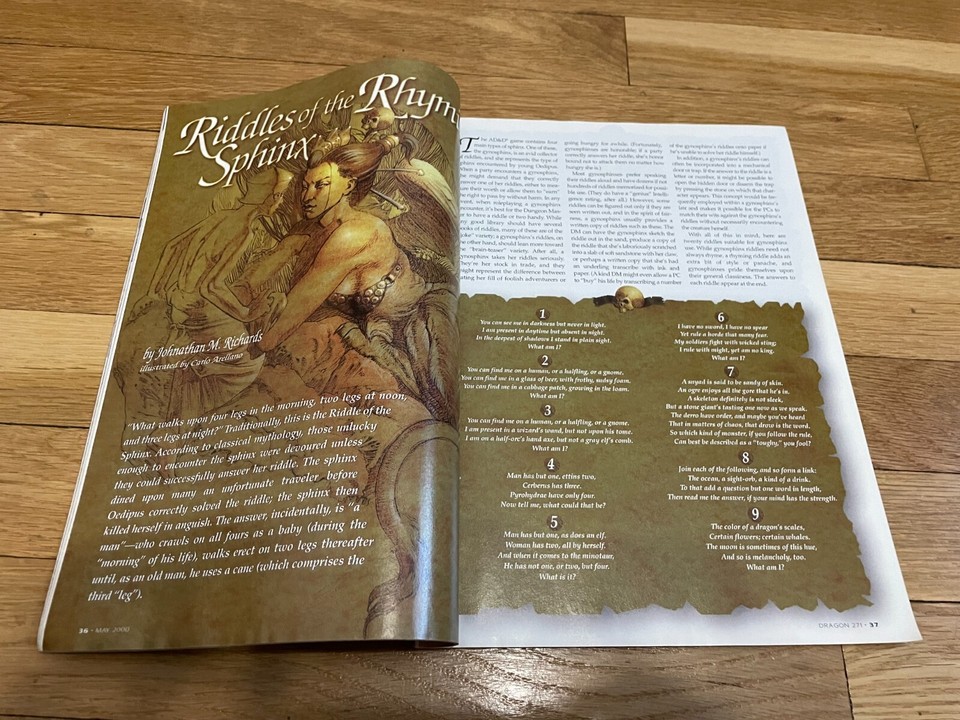 Dungeons & Dragons: Dragon Magazine 271 Riddles Lockpicking Greyhawk | eBay
