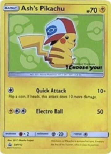 Damaged Ash's Pikachu - SM112 - SM Black Star Promo Pokemon SM Promos ...