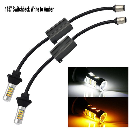 2x 1157 42-SMD Dual Color LED Switchback Turn Signal Light White To ...