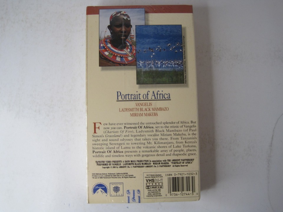 Portrait of Africa VHS 1989 Vangelis Ladysmith Black Mambazo Miriam ...