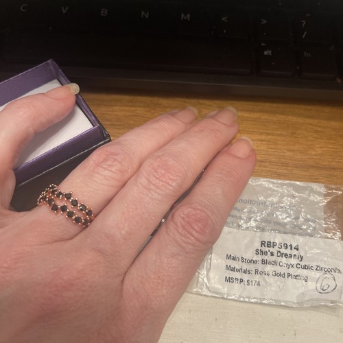 BP Bomb Party RBP 5914 She’s Dreamy Black Onyx And Rose Gold Ring Sz 6 ...