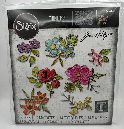 Sizzix Thinlits Dies, Brushstroke Flowers, Mini 666284 | eBay