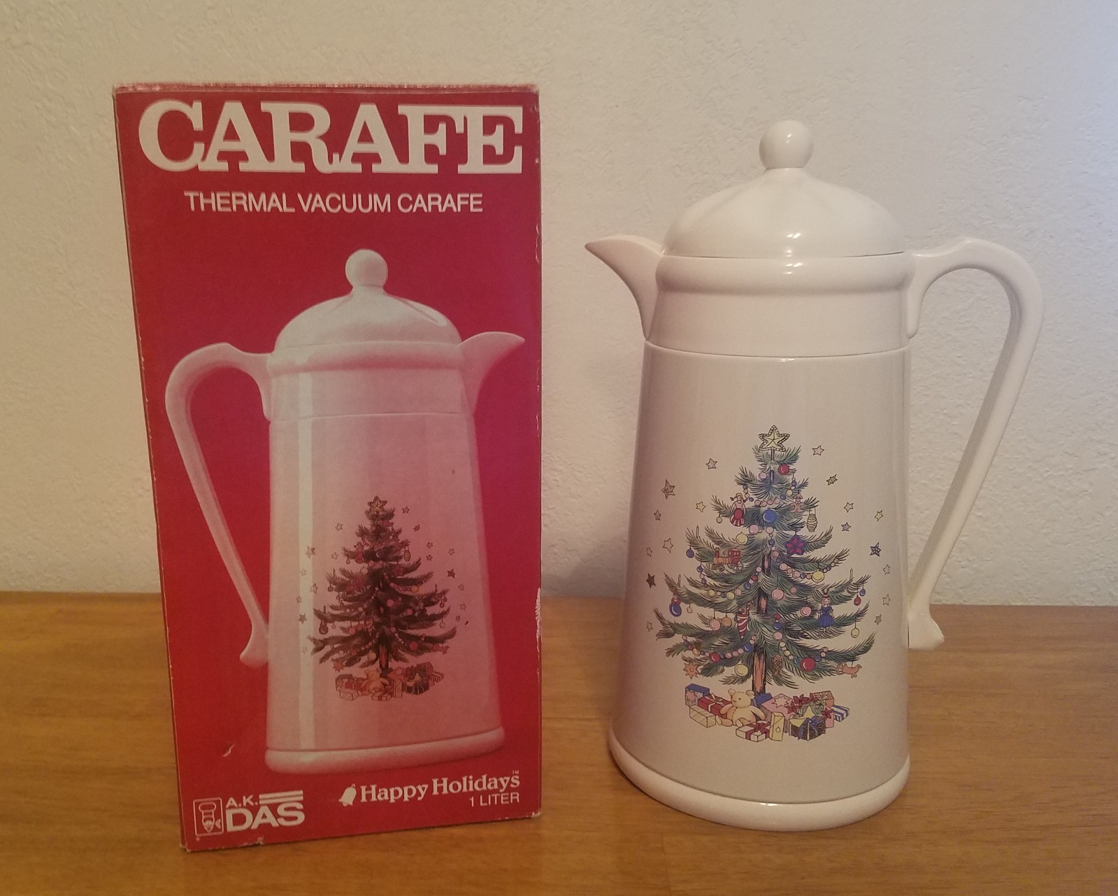 Happy Holidays Thermal Vacuum Carafe 1 Liter Christmas/Holiday (A.K ...