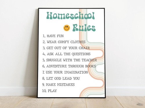 Homeschool Rules Print, Homeschool Decor, Canvas Print, Home Decor ...