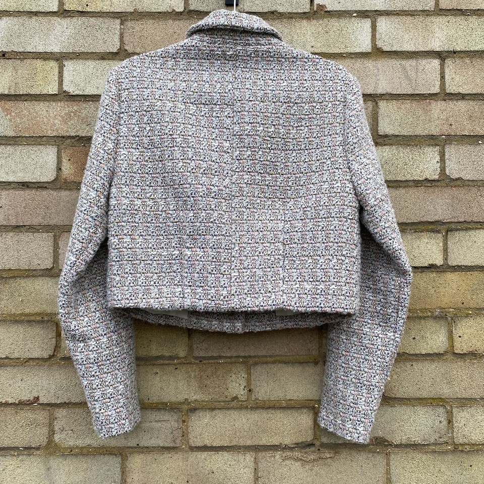 Anthropologie Flat White Cropped Tweed Jacket • XS • Classic Feminine ...