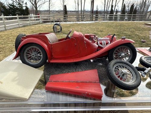 1947 MG TC Midget Red 1/18 Model Car Kit Revell MPC AMT built, Parts or ...