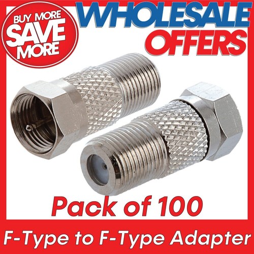 100 Pcs F-Type Adapter Coaxial Cable Connectors Male to Female ...
