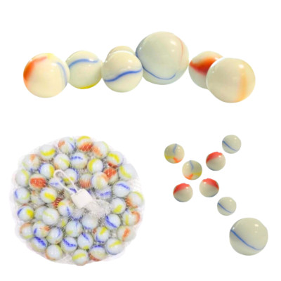 51pc SWIRL 5/8" + 1" Shooter Toy Marble Set Playing Balls Kanche Goli ...
