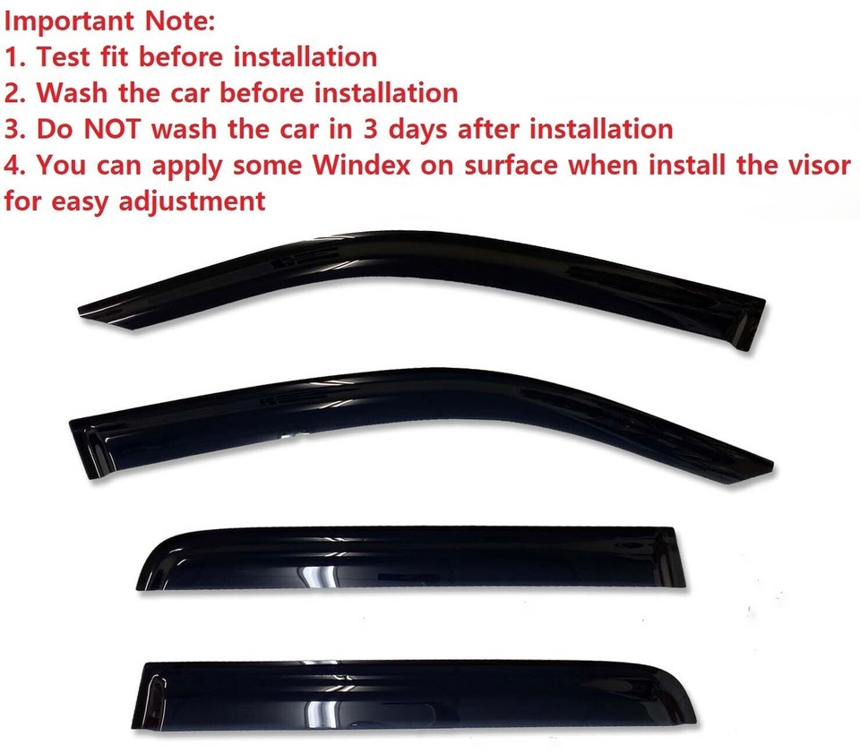 For 22-24 Ford Maverick Smoke Tint Window Visors Sun Wind Rain Guard ...