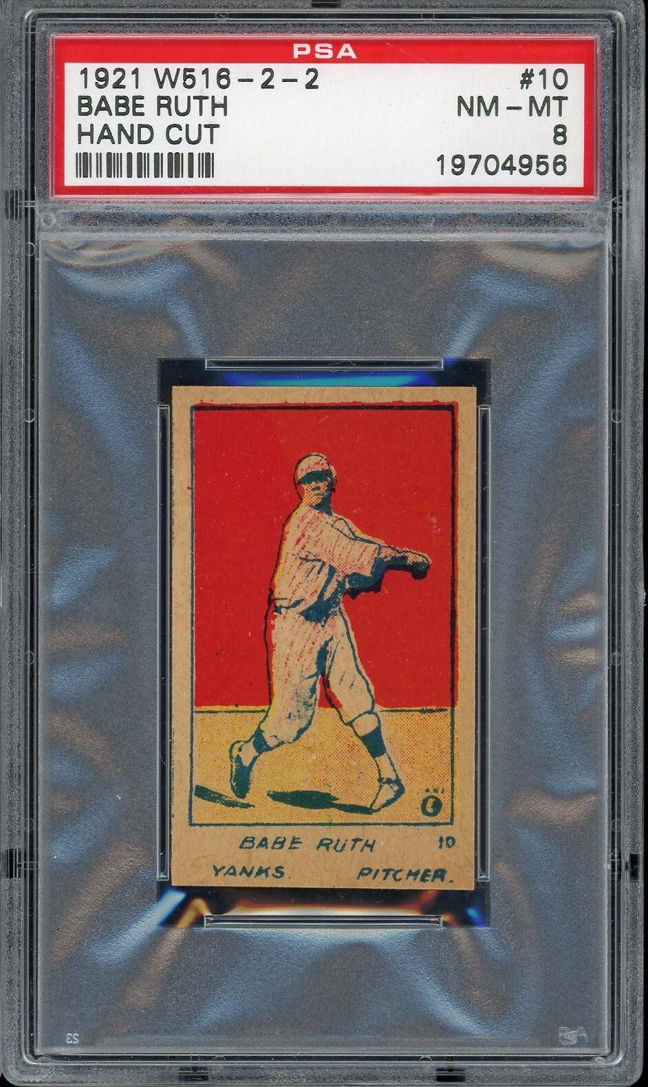 1921 W516-2-2 Baseball #10 Babe Ruth Hand Cut PSA 8 (pop 1, none higher ...