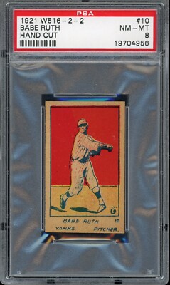 1921 W516-2-2 Baseball #10 Babe Ruth Hand Cut PSA 8 (pop 1, none higher ...