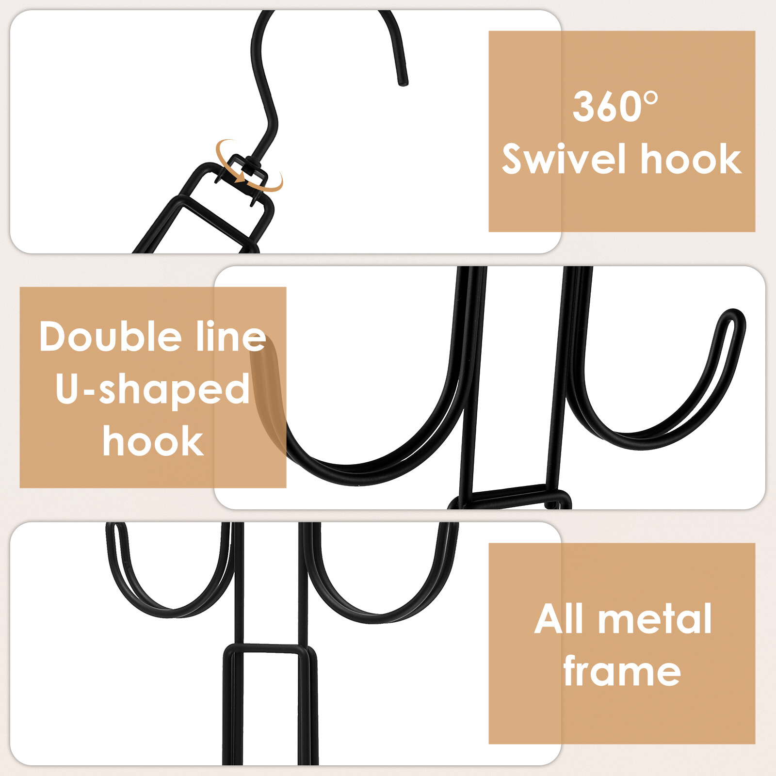 2Pcs Purse Hanger Organizer Rotating Handbag Holder Space Saving Purse ...