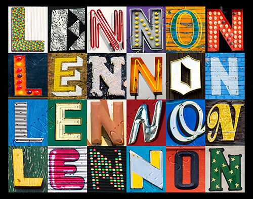 LENNON Name Poster featuring photos of actual sign letters | eBay