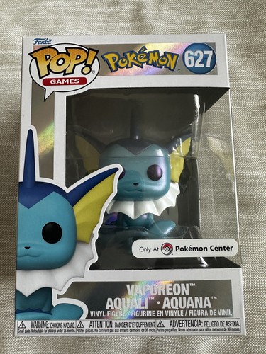 Funko POP! Pokemon Vaporeon #627 Pokemon Center Exclusive w/ Protector ...