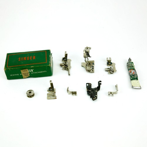 Vintage Singer Sewing Machine Attachments with Box - 7 Parts + Metal ...