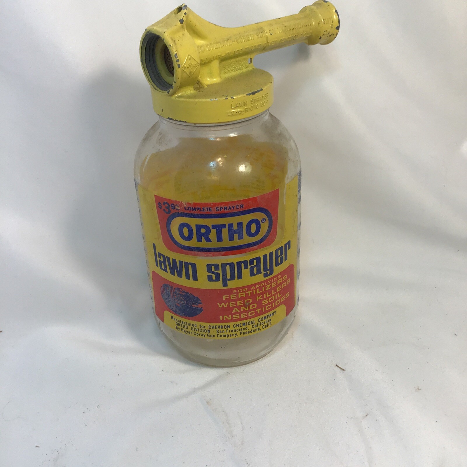 Vintage 1970 Ortho Chevron Bayer Hayes Glass Jar Lawn Sprayer Bottle ...