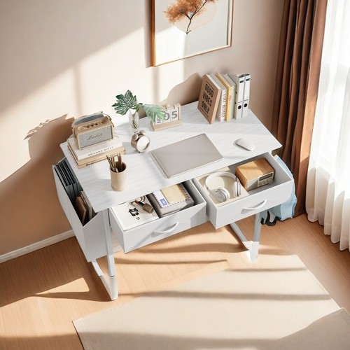 Office Computer Desk with Drawers, Large Under-desk Storage Space, Home ...