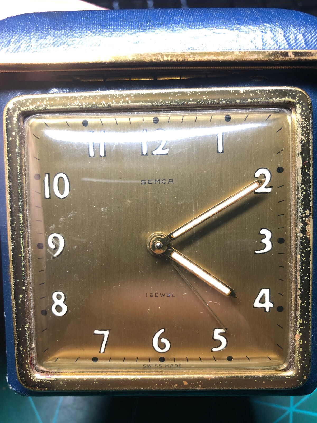 Vintage SEMCA Travel Clock GERMANY 1 Jewel Swiss Made Uhr And Case | eBay