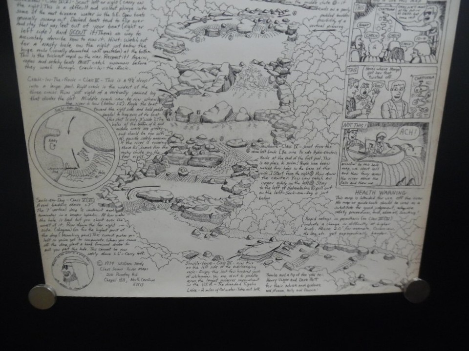 1979 William Nealy Chattooga River Whitewater Paddling Cartoon Map 1st ...