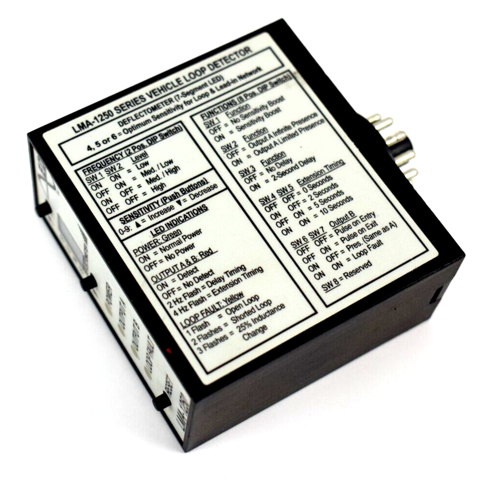 EDI LMA-1250-HV Vehicle Loop Detector, 11-Pin 220/120VAC ~ 50/60 Hz ...