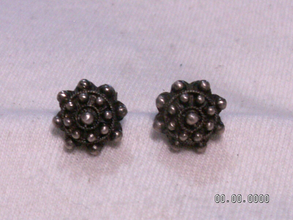 Vintage/Antique Sterling Silver Pierced Earrings | eBay Australia