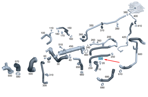 MERCEDES-BENZ E W213 Oil Cooler Coolant Hose A2742003682 NEW GENUINE | eBay