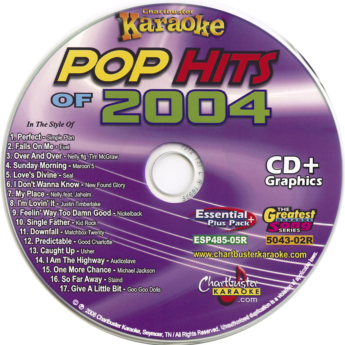 POP HITS OF 2004 KARAOKE CHARBUSTER CD+G 5043 Disc-2 NICKELBACK++IN ...