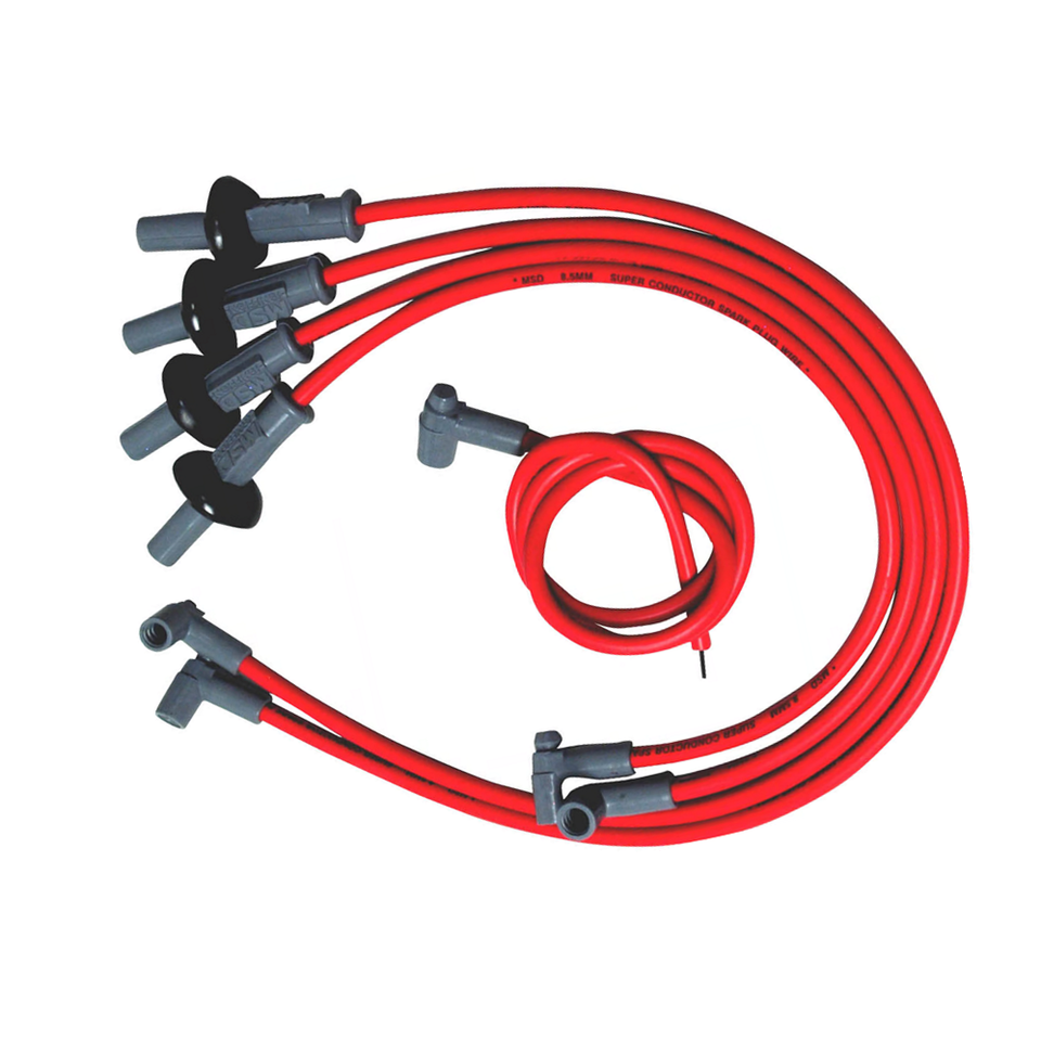 MSD 8.5mm Super Conductor Spark Plug Wire Set Red For Race Engines With ...