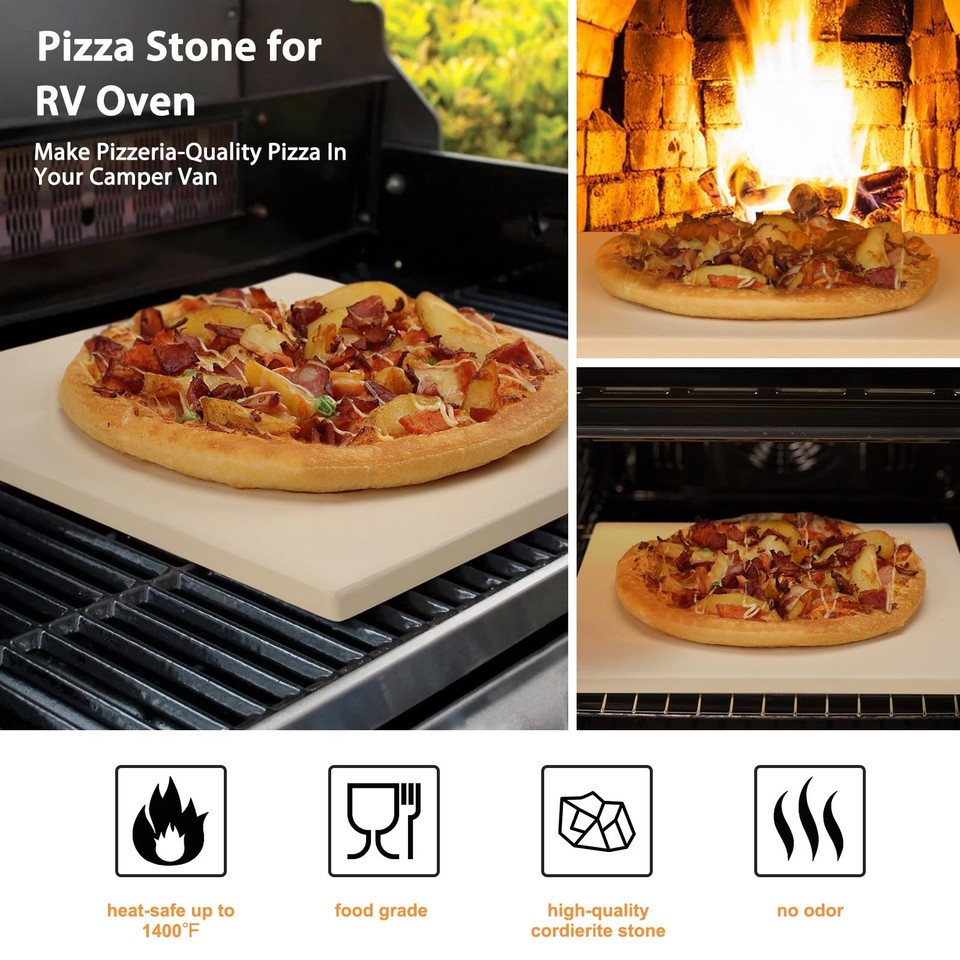Small 10x10 Inch Cordierite Pizza Stone for RV Camper Oven & Grill ...