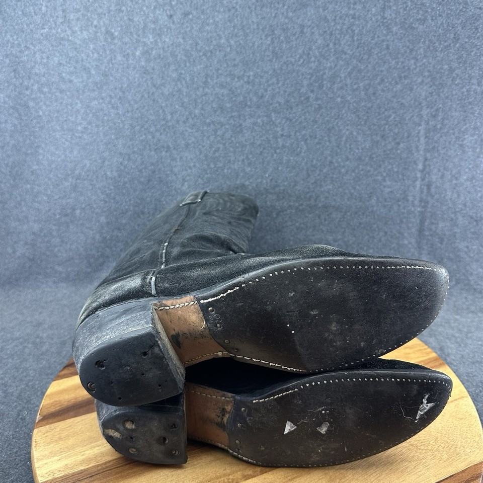 Vintage Westex Mens Size 11.5D USA Made Black Leather Suede Western ...