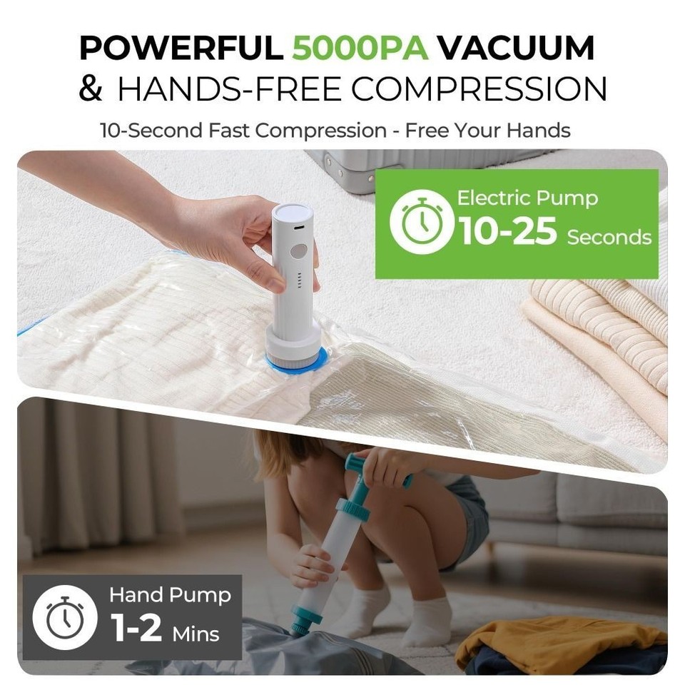 Portable Electric Vacuum Pump Rechargeable Vacuum Bag Suction Pump ...