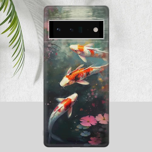 Koi fish Case for Google Pixel 8A 8 Pro 7A 6A 5A XL 4A Flexible Rubber ...