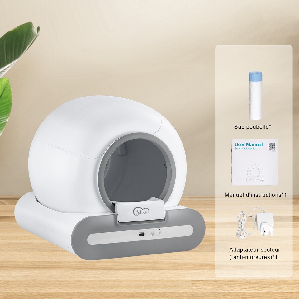 DOEL Automatic Self-Cleaning Cat Litter Box 65L APP Control with Cat ...