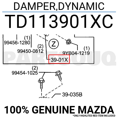 TD113901XC Genuine Mazda DAMPER,DYNAMIC TD11-39-01XC | eBay