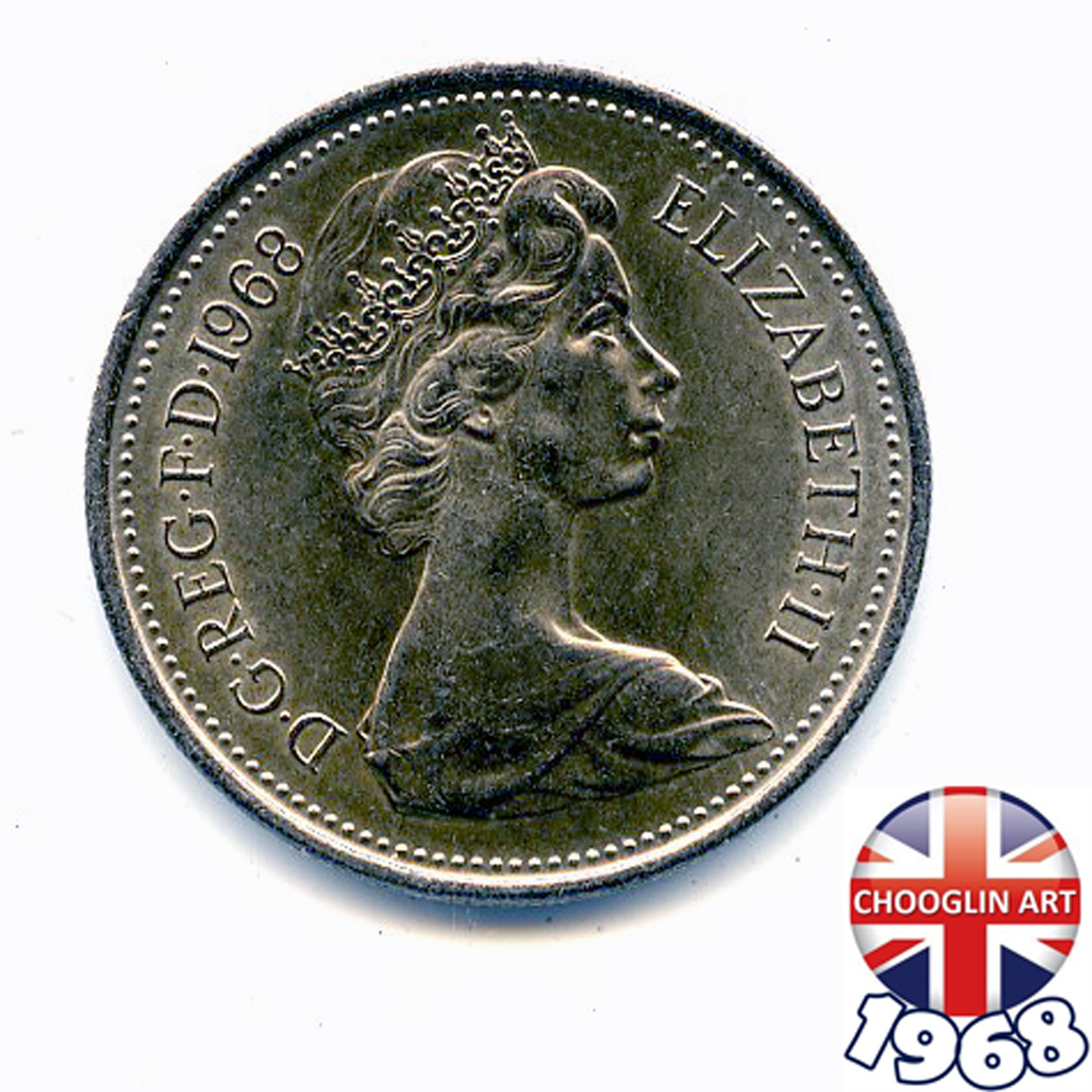 A BRITISH 1968 ELIZABETH II FIVE PENCE 5p coin, 56 Years Old! | eBay